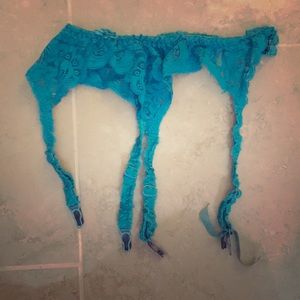 Vintage | Intimates & Sleepwear | Vintage Turquoise Lace Garter Belt ...